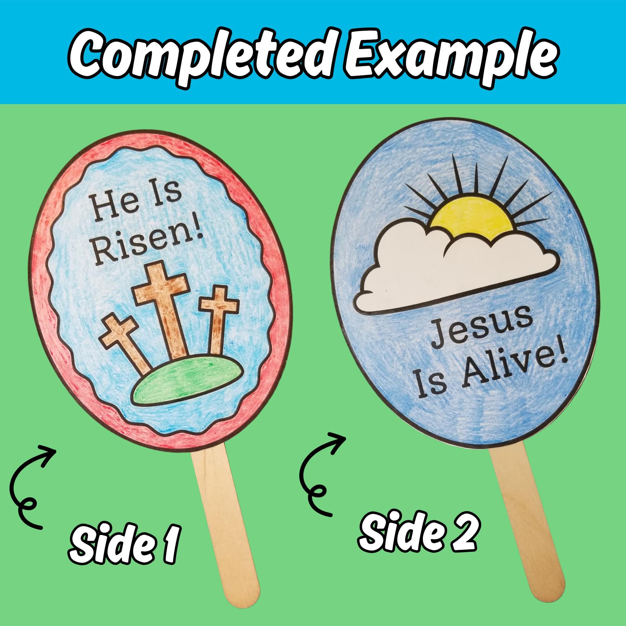 He is Risen Fan Craft for Kids Sunday School Bible Lesson, the ...