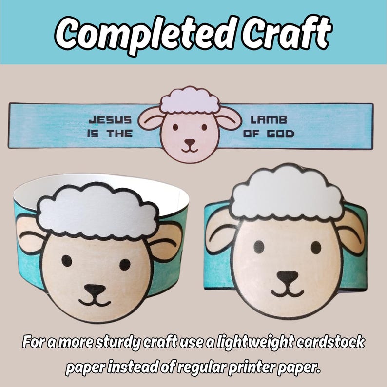 Jesus the Lamb of God Printable Paper Bracelet Craft Activity Sheet for ...