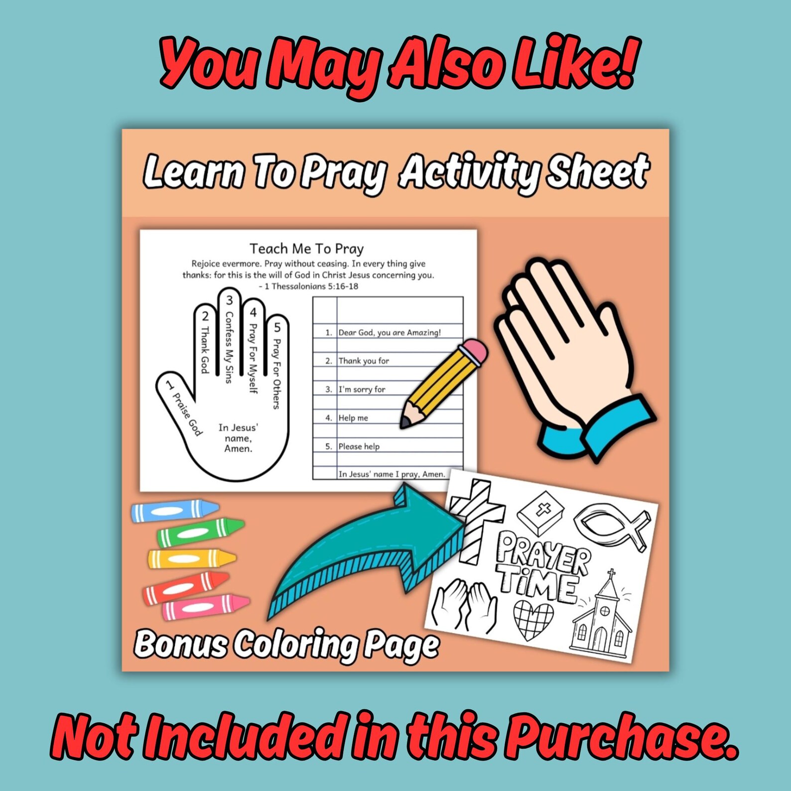 How to Pray Fan Craft for Kids Sunday School Bible Lesson, Learn to ...