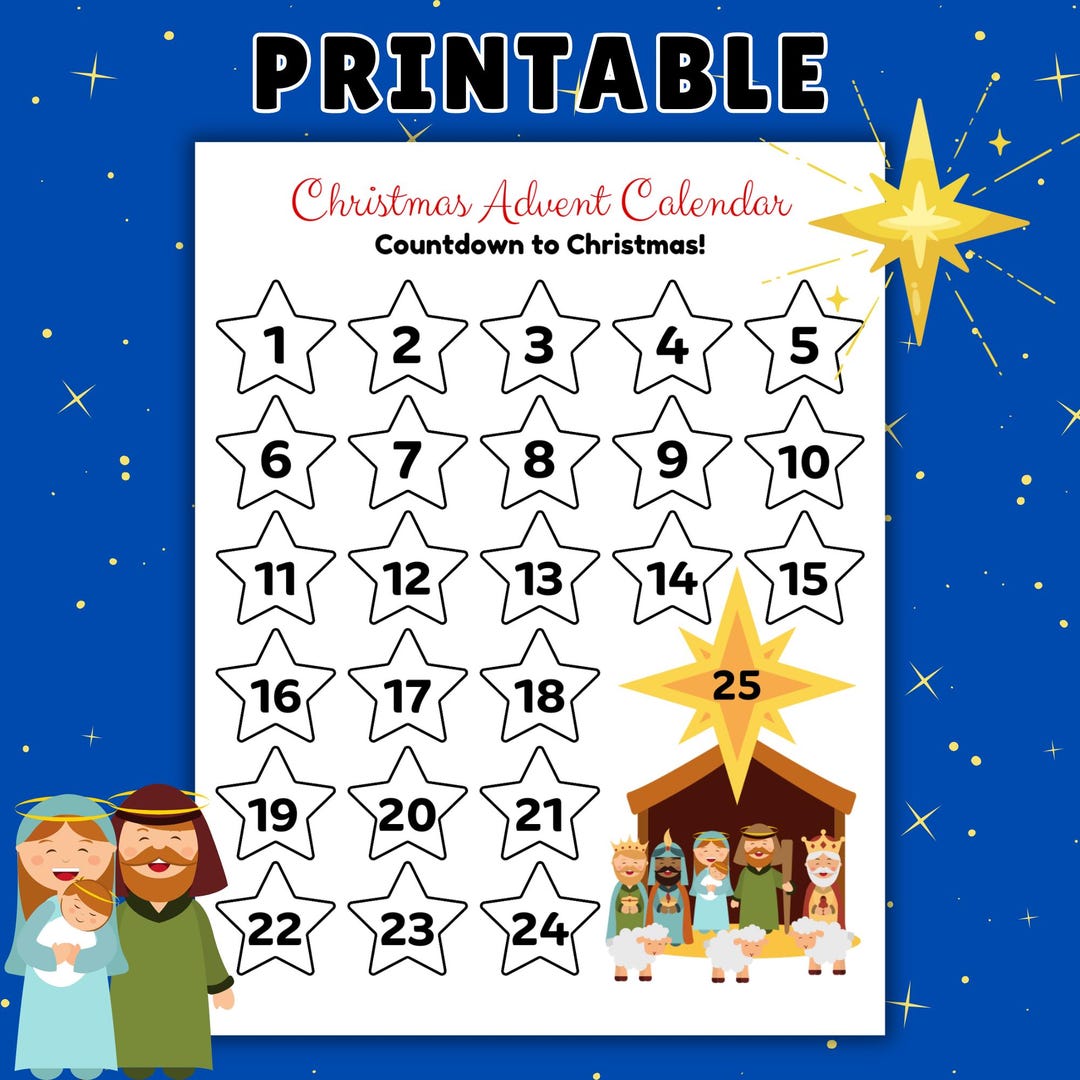 Nativity Christmas Advent Calendar, Christmas Advent Calendar, Jesus ...