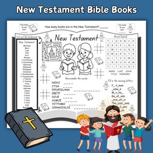 New Testament Books of the Bible Kids Activity Worksheet Printable ...
