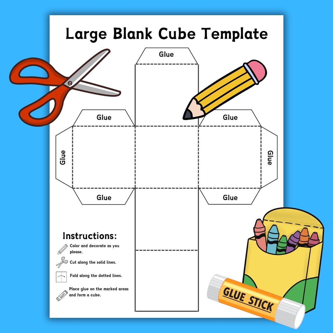 Blank Cube Templates, Printable Blank Story Cube Pattern Activity Sheet ...
