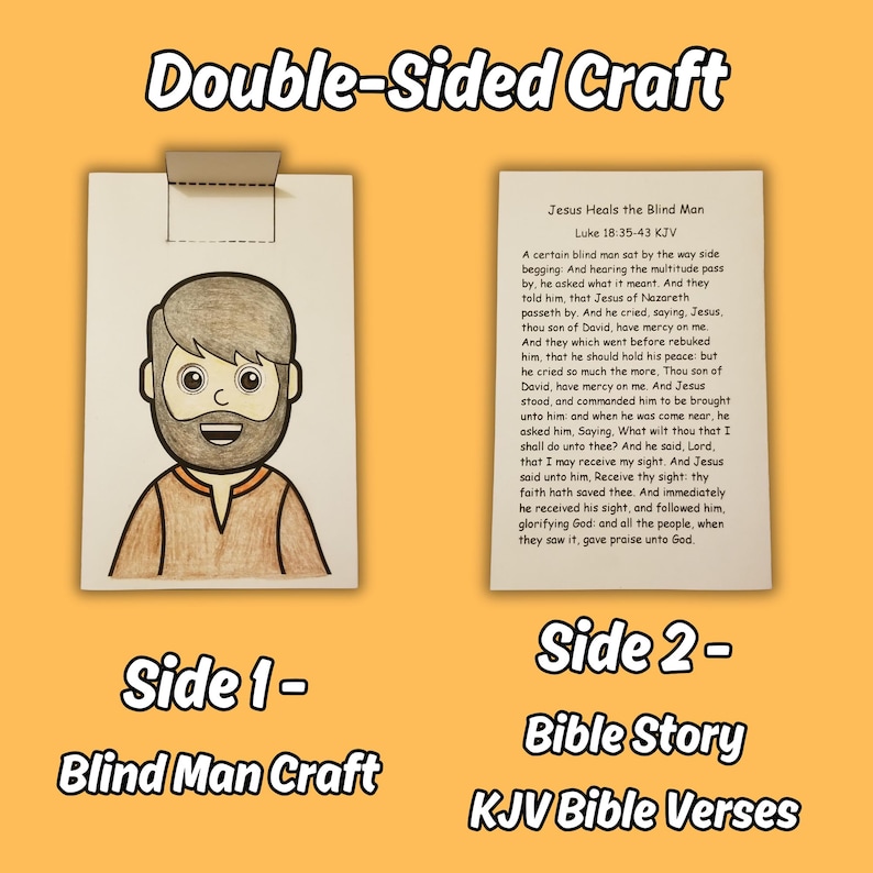 Jesus Heals the Blind Man Bible Craft Printable for Kids Sunday School ...
