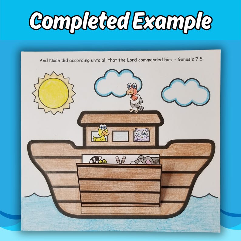 Noah's Ark Printable Craft for Kids Sunday School Bible Lesson, Noah ...