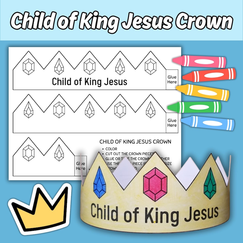 Jesus is King Printable Crowns - Etsy