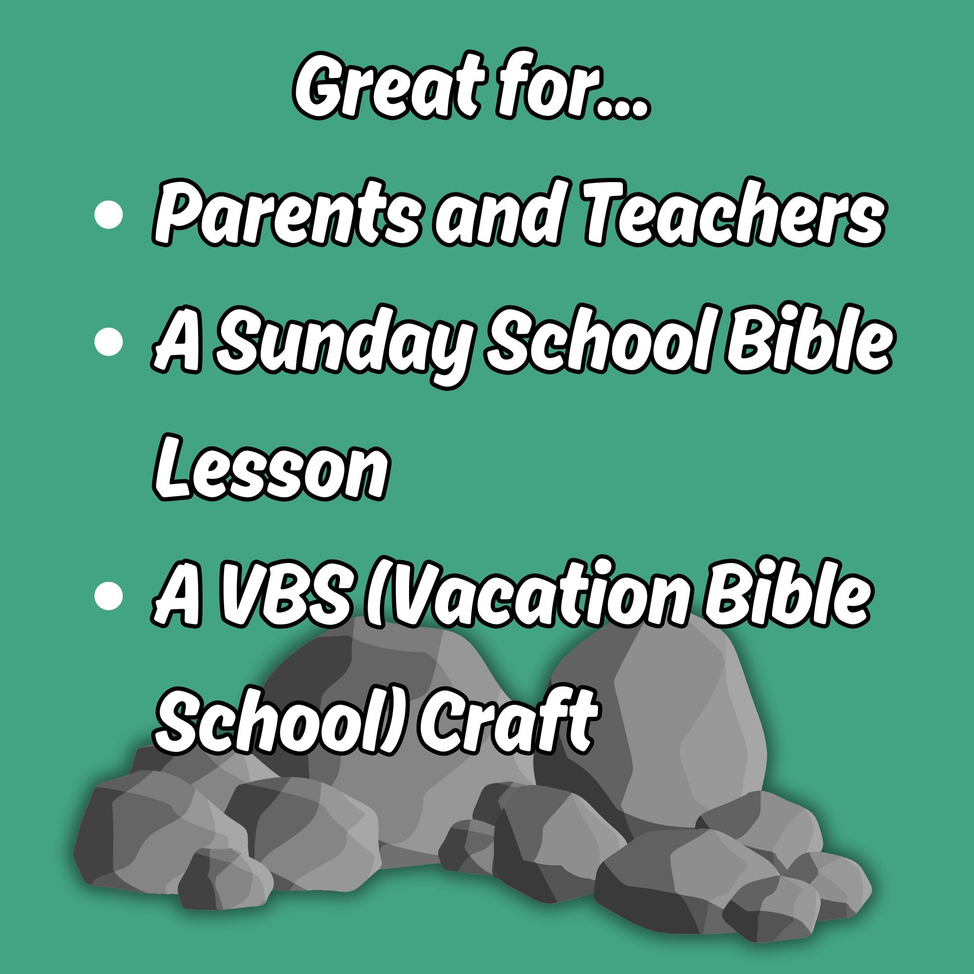 Jesus Rocks Printable Craft for Kids Sunday School Bible Story Lesson ...