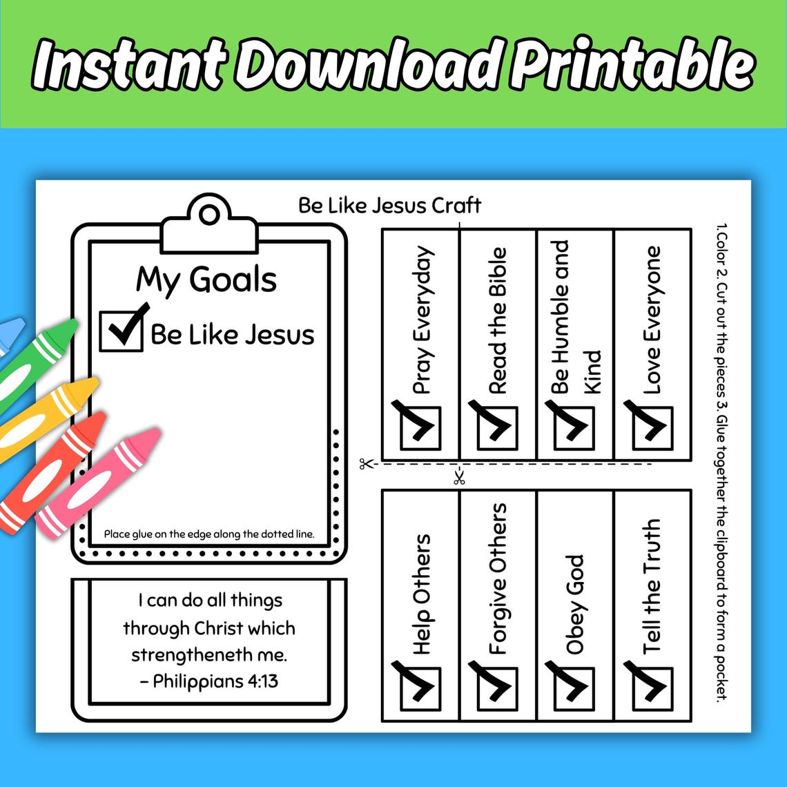 Be Like Jesus Printable Craft for Kids Sunday School Bible Lesson ...