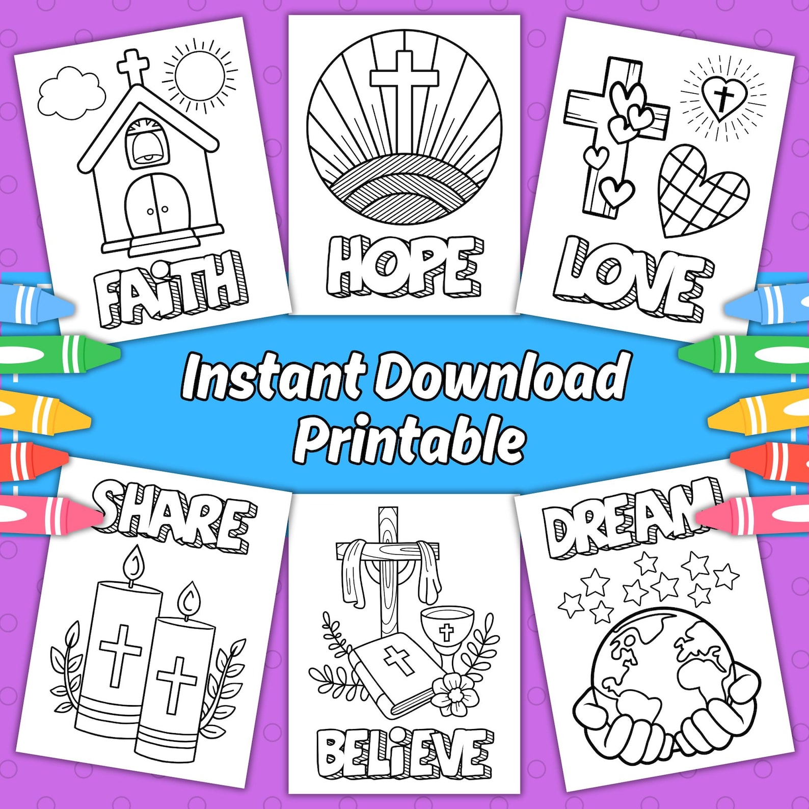 Sunday School Coloring Pages for Kids, A 10 Page Faith-based Christian ...