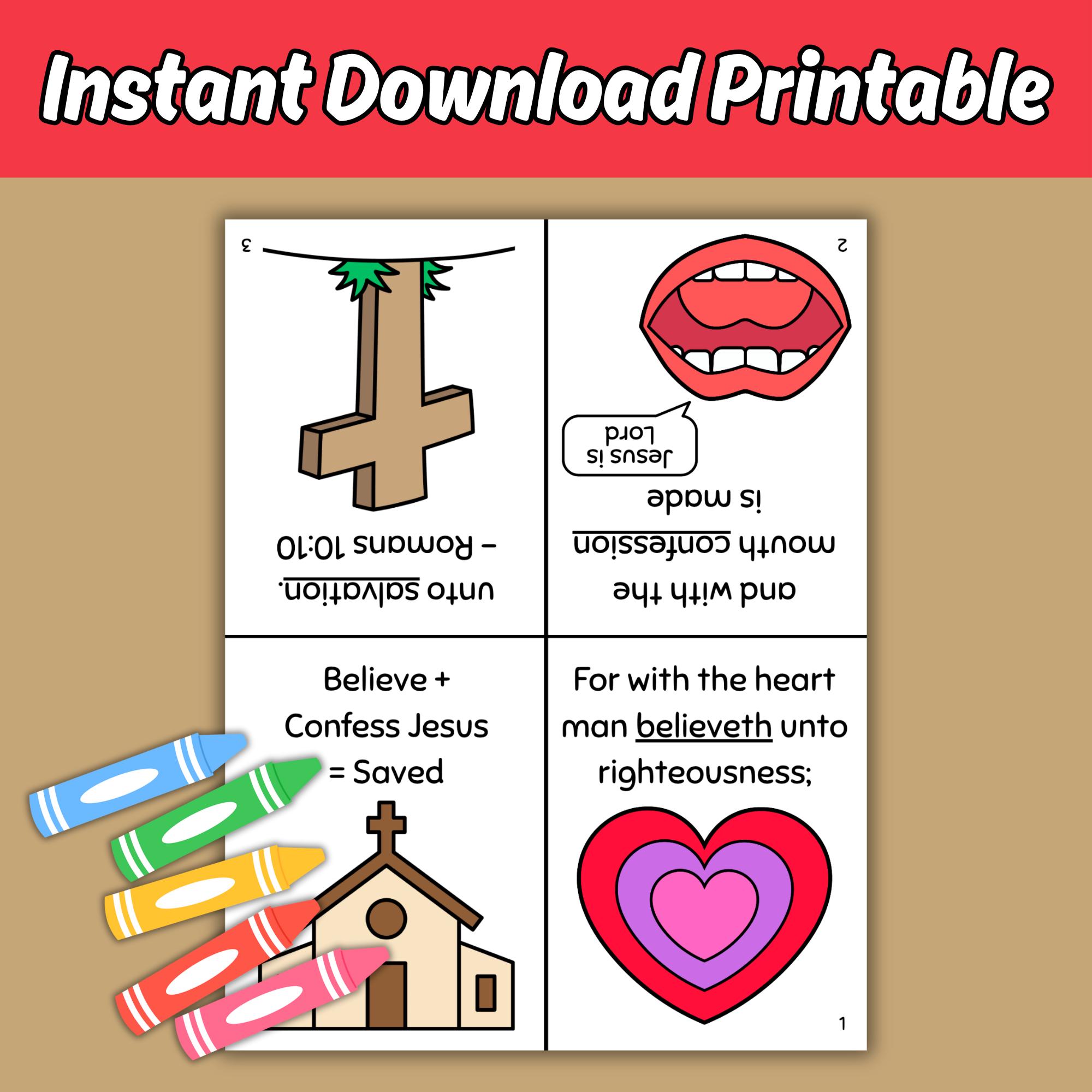 Salvation Book Printable Bible Craft, Kids Christian Sunday School ...