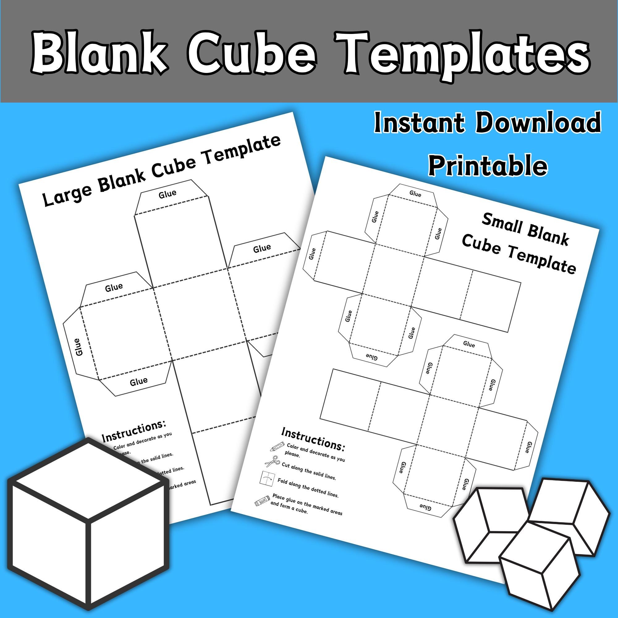 Blank Cube Templates, Printable Blank Story Cube Pattern Activity Sheet ...