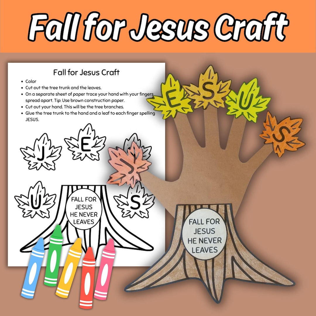 Fall for Jesus He Never Leaves Tree Craft for Kids Sunday School Bible ...
