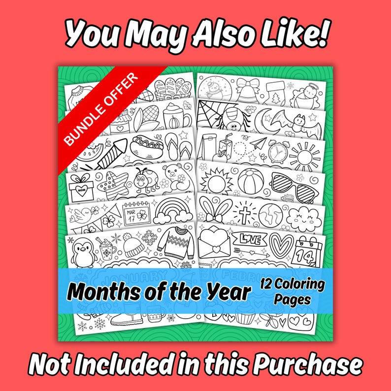 Month of June Printable Coloring Placemat Page for Kids Simple and Bold ...