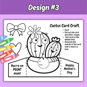 Mother's Day Folding Card Printable Coloring Activity for Kids Mother's ...