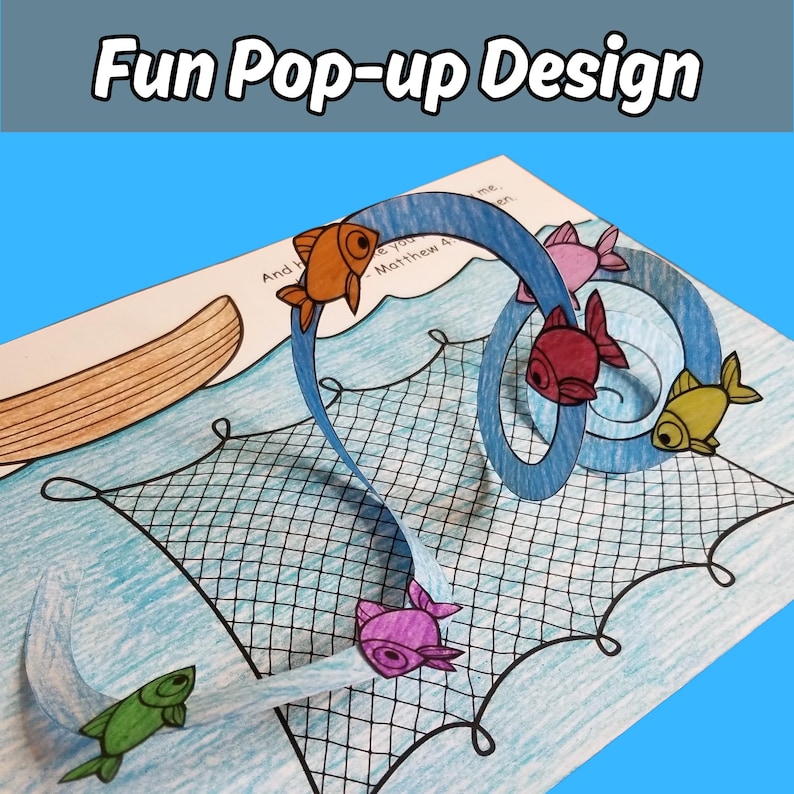 Fishers of Men Pop-up Bible Craft Printable for Kids Sunday School ...