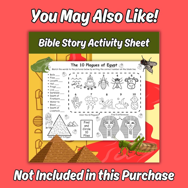 The Ten Plagues of Egypt Printable Bible Story Craft for Kids Sunday ...