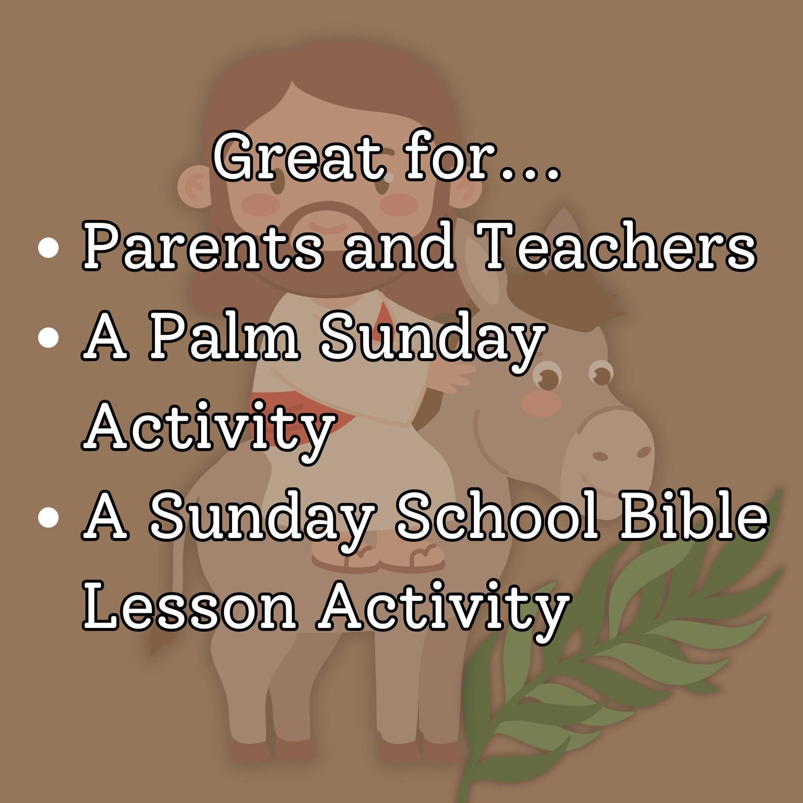 Palm Sunday Coloring Page for Kids Sunday School Bible Lesson, Hosanna ...