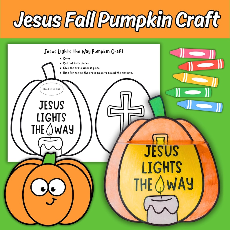 Jesus Lights the Way Pumpkin Craft, Kids Sunday School Bible Lesson ...