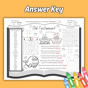 Old Testament Books of the Bible Kids Activity Sheet, Bible Coloring ...