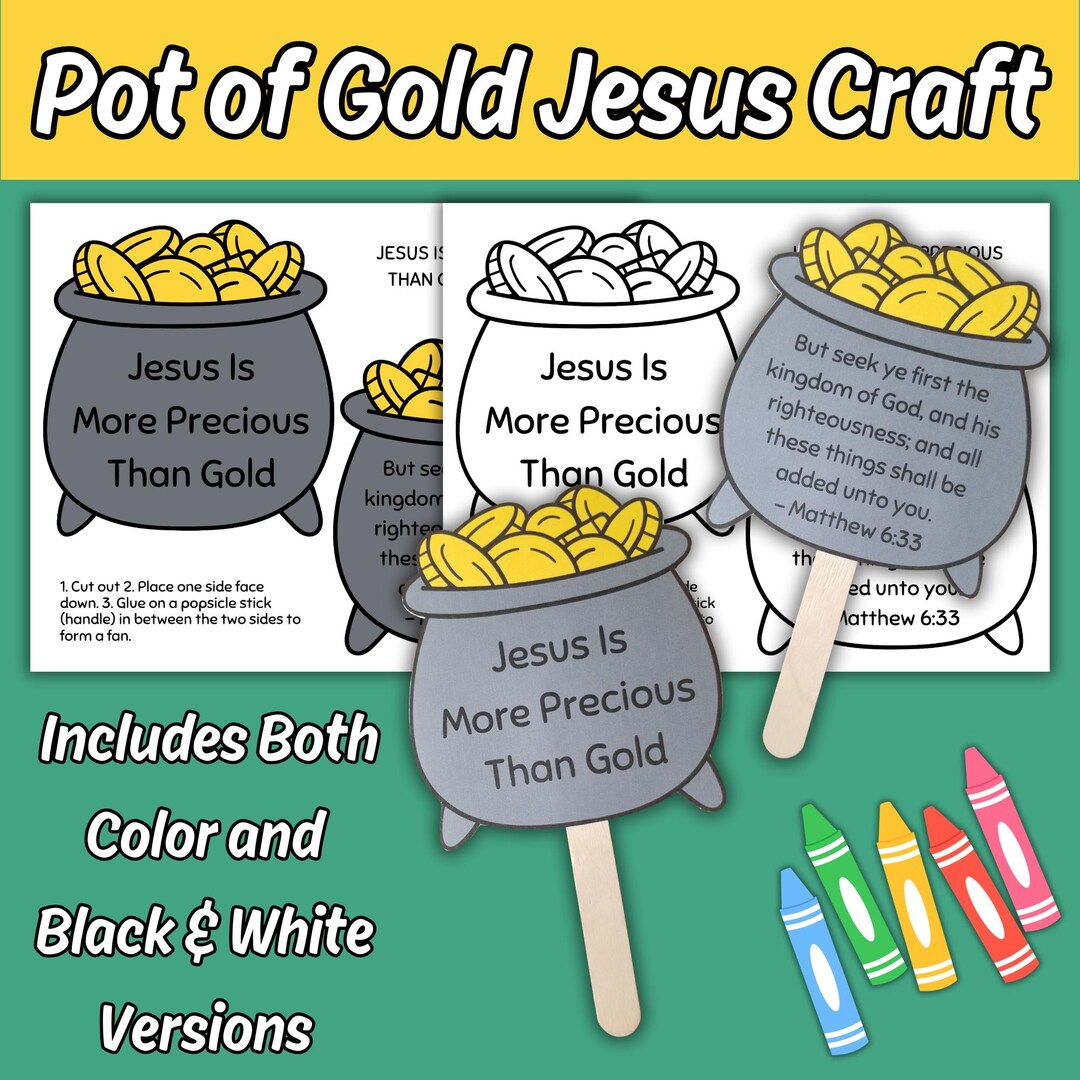 Jesus is More Precious Than Gold Fan Craft for Kids Sunday School Bible ...