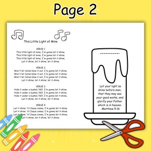 Let Your Light Shine Bible Craft Printable for Kids Bible Lesson, This ...