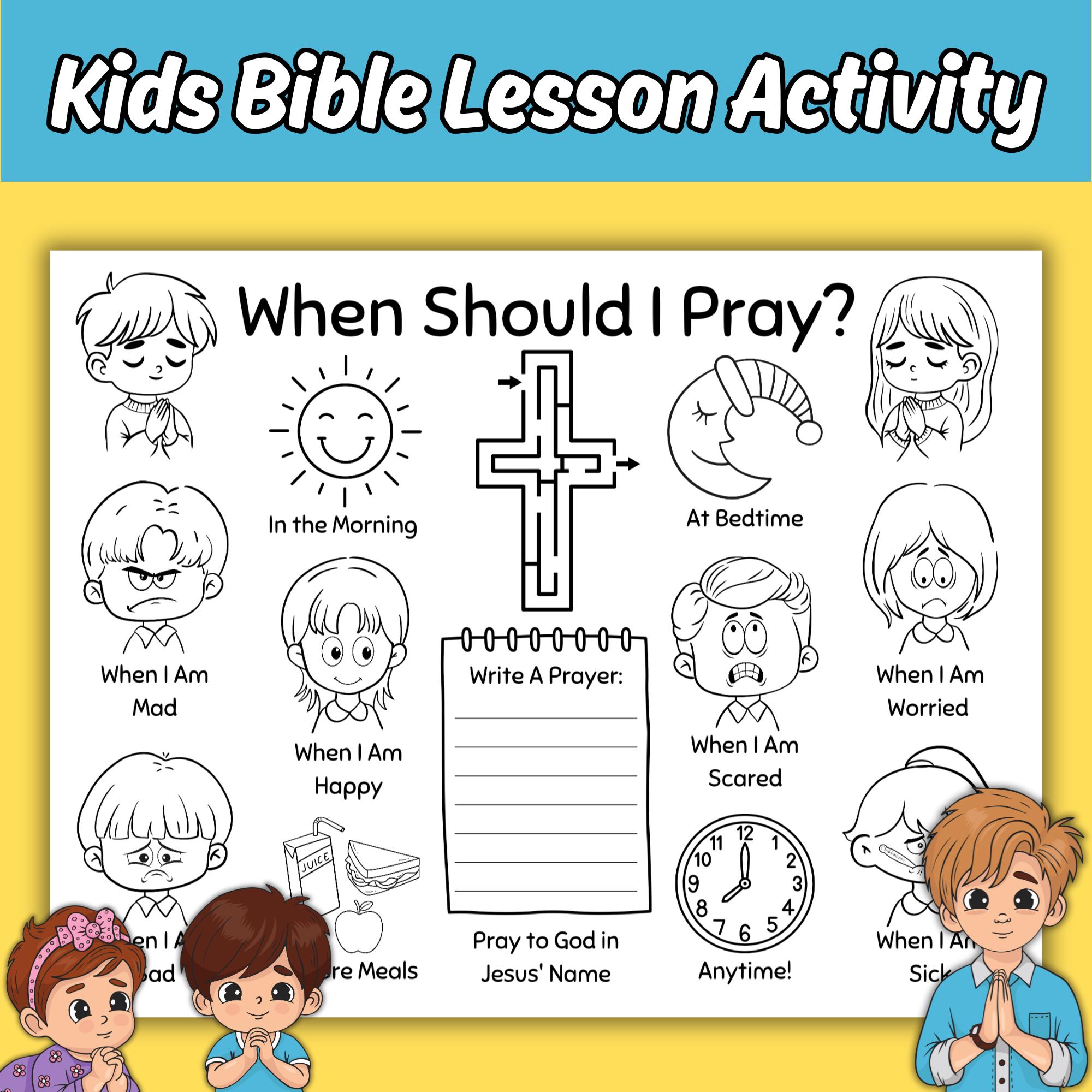 Prayer Activities for Kids Printable Bundle, Sunday School Prayer ...