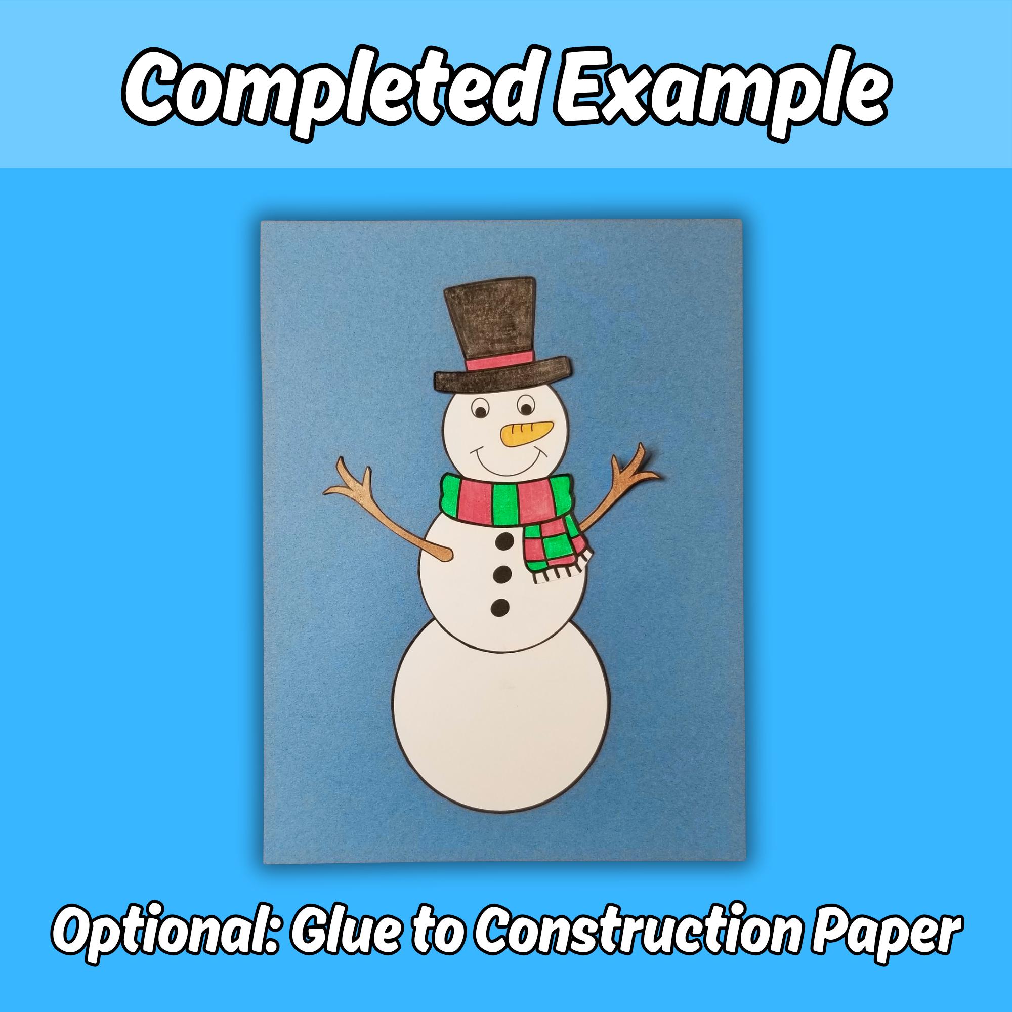 Build A Snowman Printable Winter Activity for Kids, Snowman Color, Cut ...