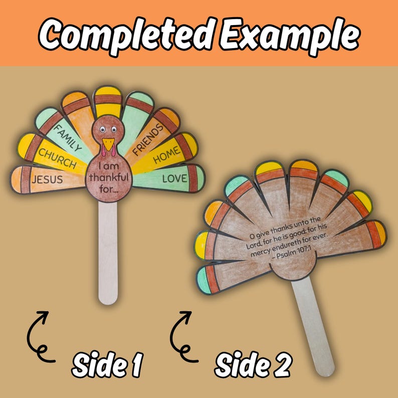 The Thankful Turkey Fan Craft for Kids Sunday School Bible Lesson ...