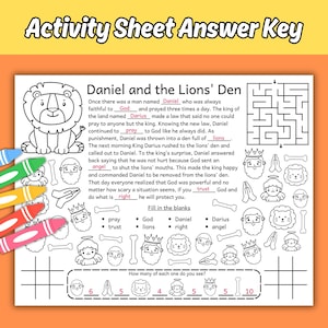 Daniel and the Lions' Den Bible Story Printable Activity Placemat ...