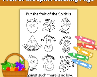 Fruit of the Spirit Coloring Sheet & Bible Lesson for Kids | Sunday ...