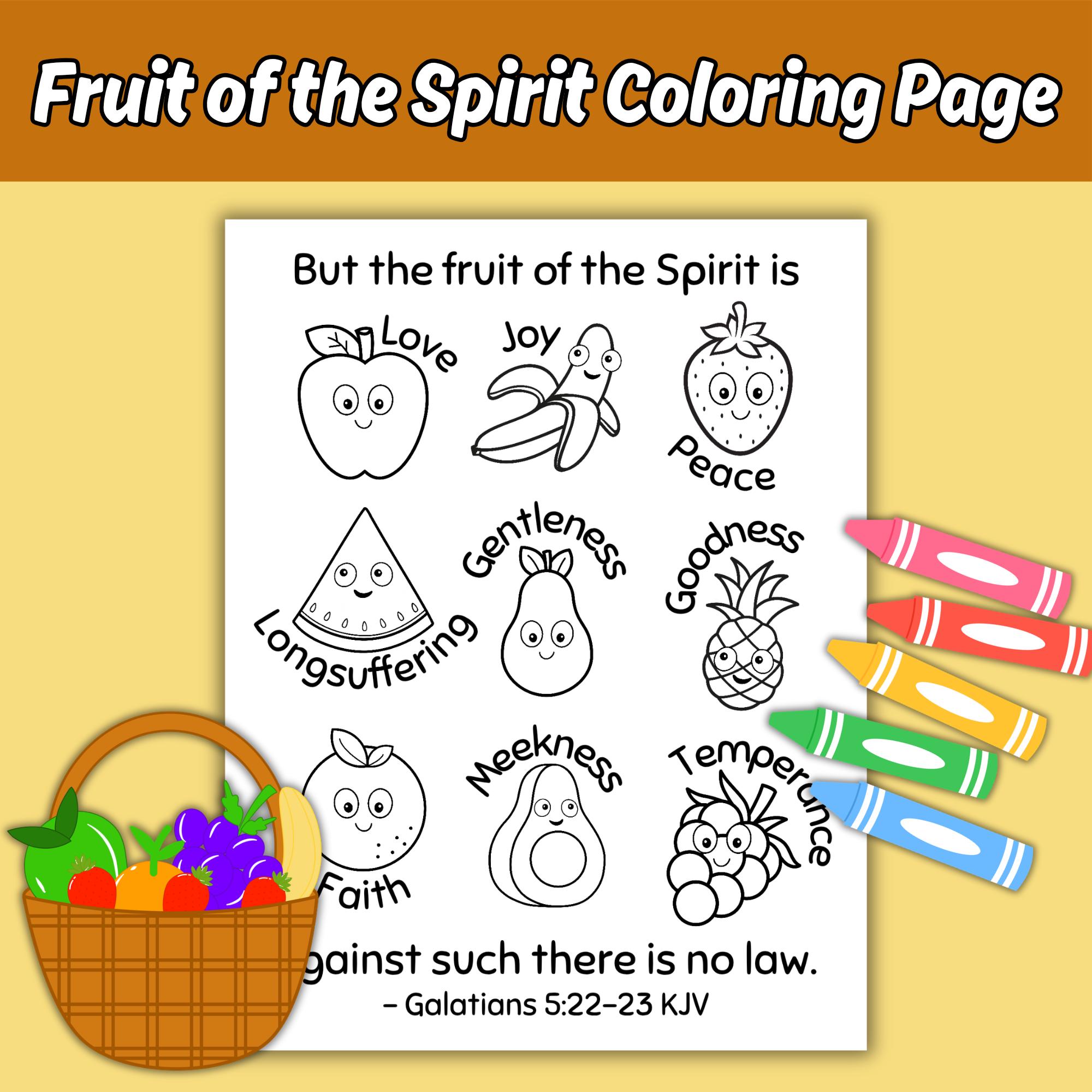 Fruit of the Spirit Coloring Page Printable for Kids Christian Sunday ...