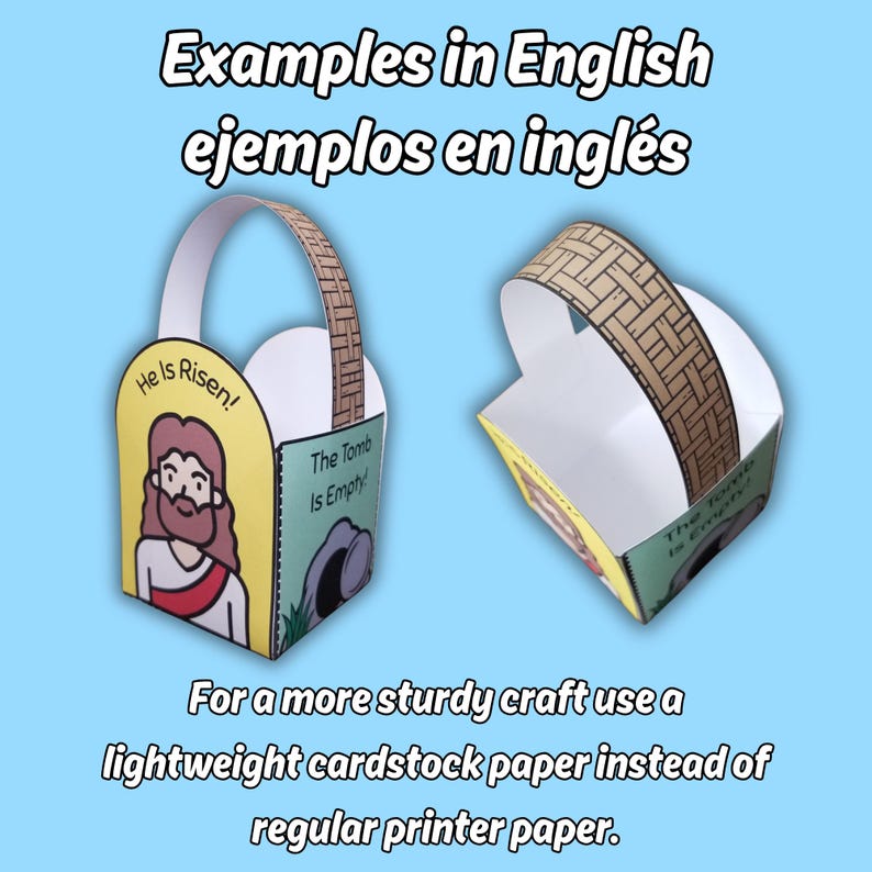 The Resurrection Story of Jesus Easter Basket Craft IN SPANISH for Kids ...