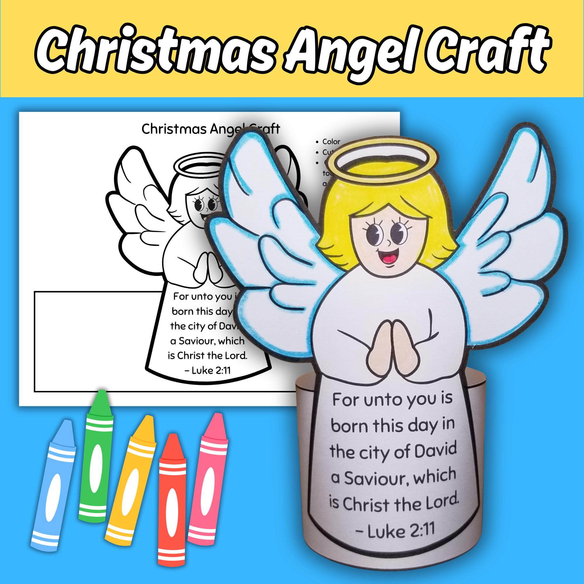 Christmas Angel Craft for Kids Sunday School Bible Lesson, Luke 2:11 ...