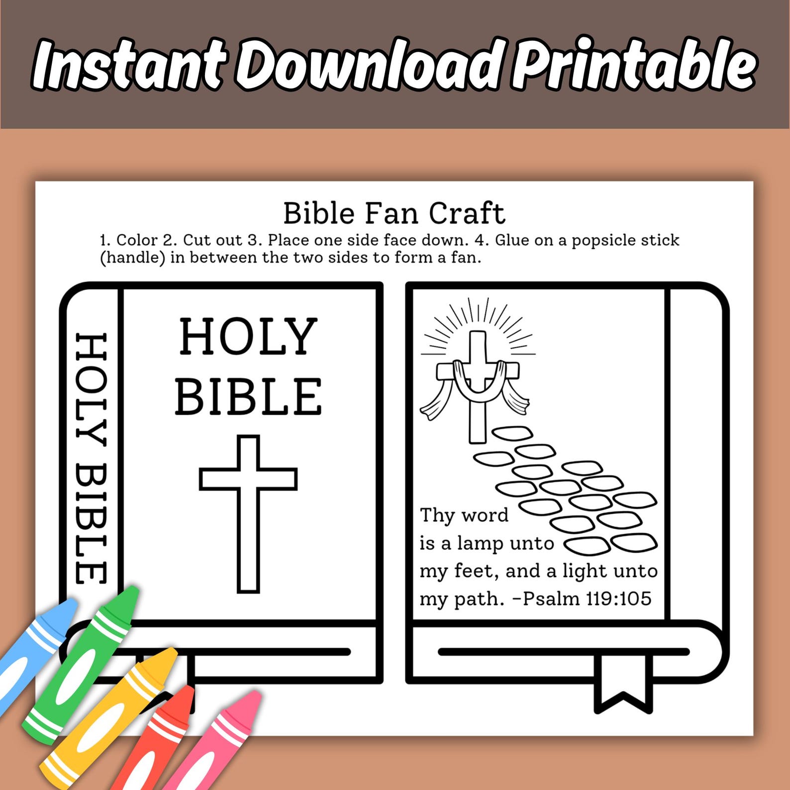 Holy Bible Fan Craft for Kids Sunday School Lesson, Word of God ...
