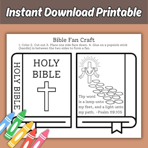 Holy Bible Fan Craft for Kids Sunday School Lesson, Word of God ...