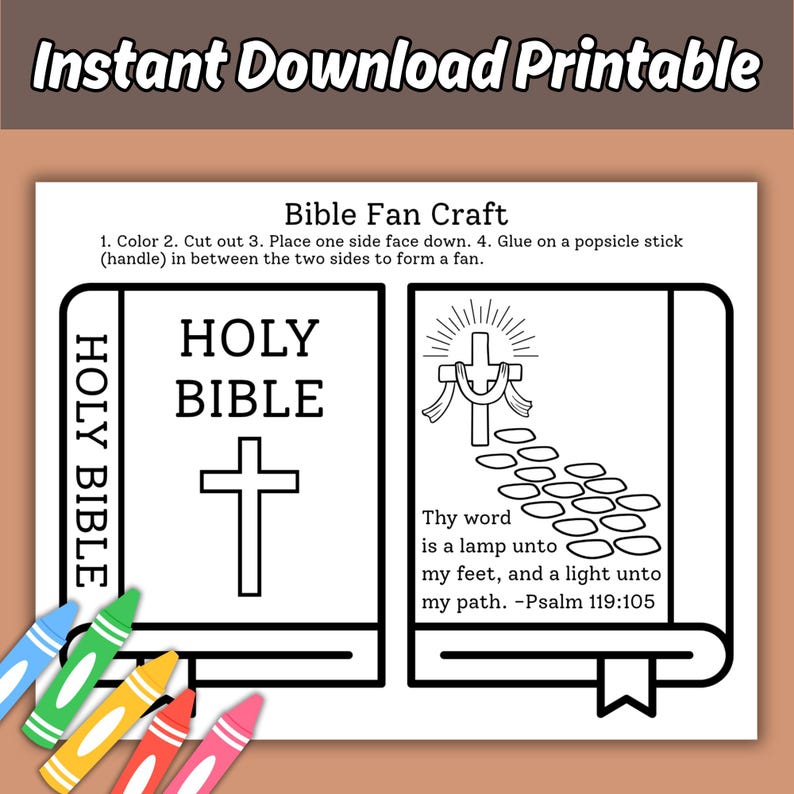 Holy Bible Fan Craft for Kids Sunday School Lesson, Word of God ...