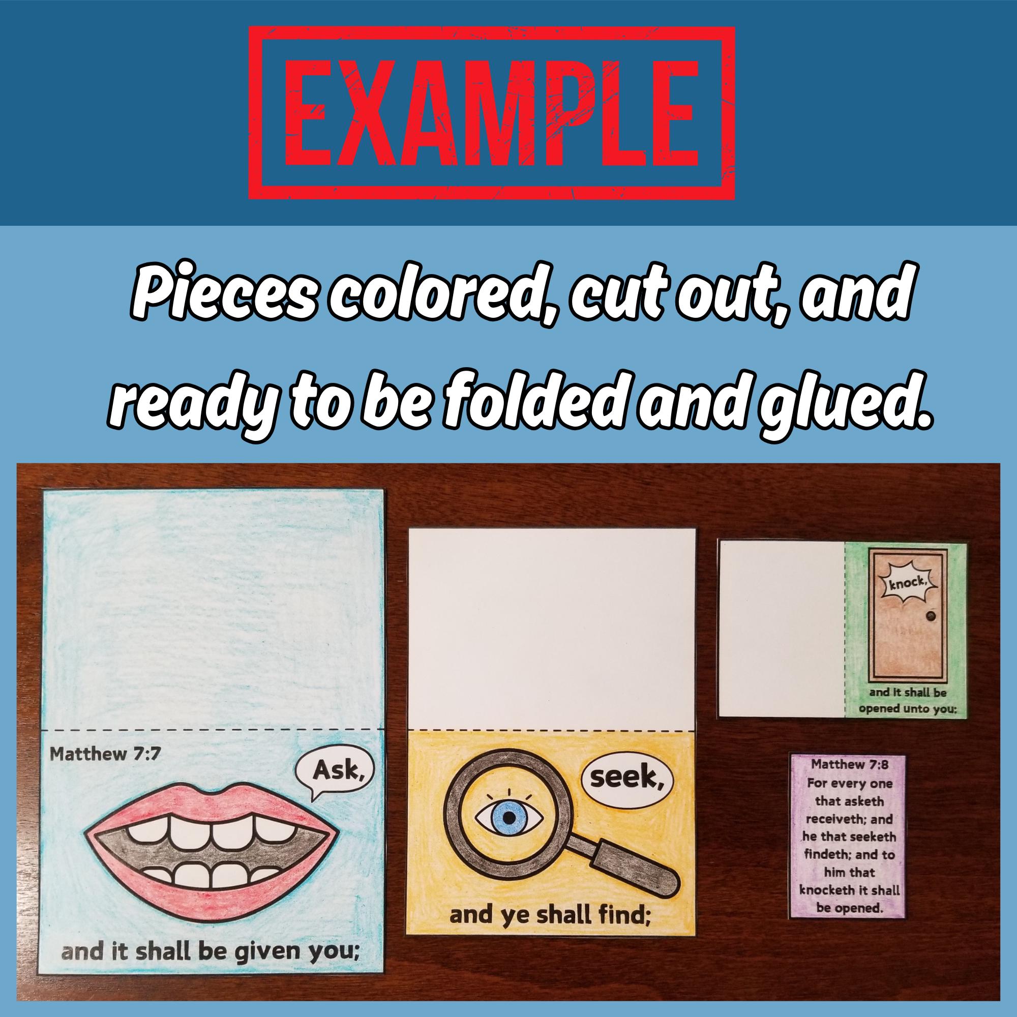 Matthew 7:7-8 Ask Seek Knock Bible Craft Printable for Kids Sunday ...