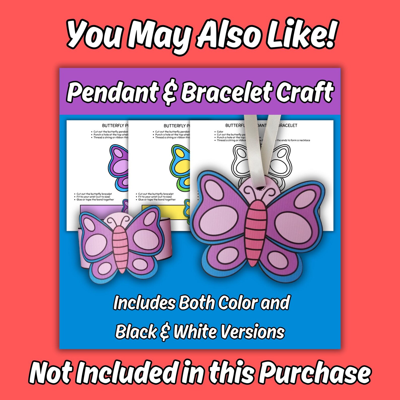 Design Your Own Butterfly Coloring Activity Page for Kids, Decorate A ...