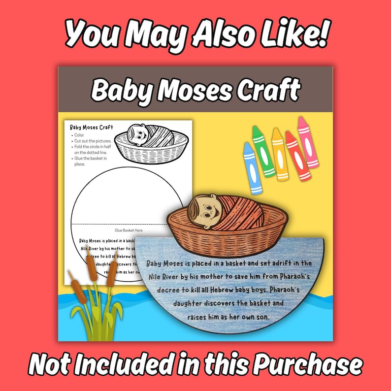 Moses Parting the Red Sea Printable Bible Story Craft for Kids Sunday ...