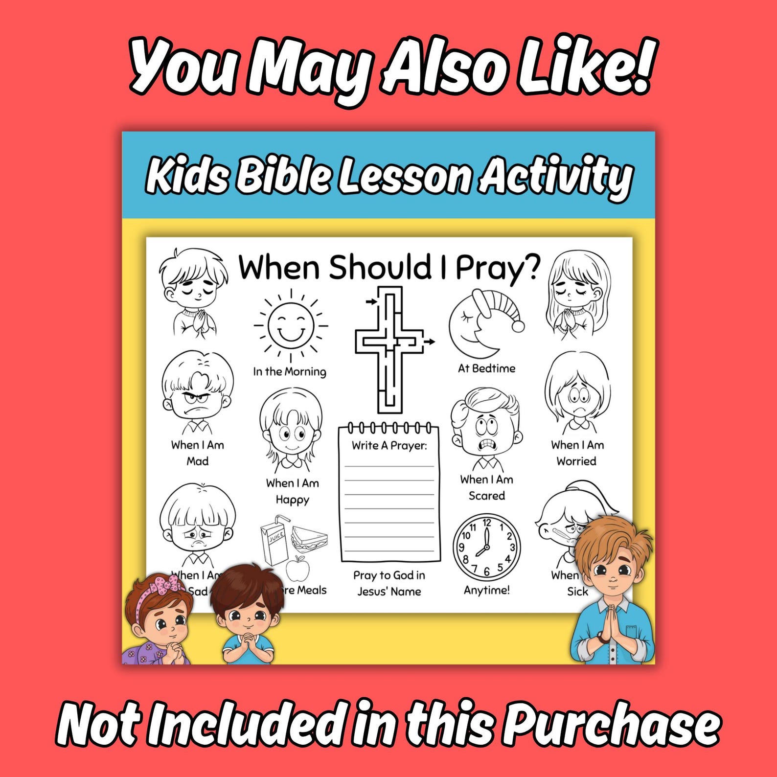 Teach Me to Pray Printable Children's Church Activity for Kids Sunday ...