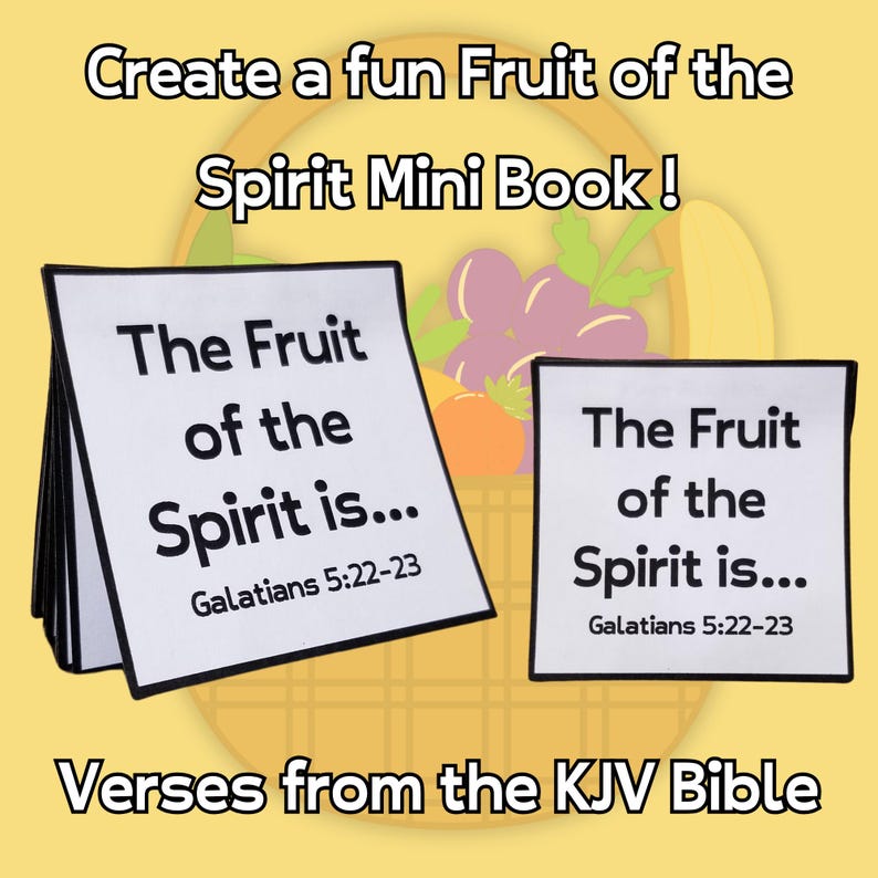 Fruit of the Spirit Mini Book Craft Printable for Kids Christian Sunday ...