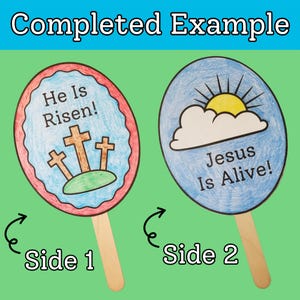 He is Risen Fan Craft for Kids Sunday School Bible Lesson, the ...
