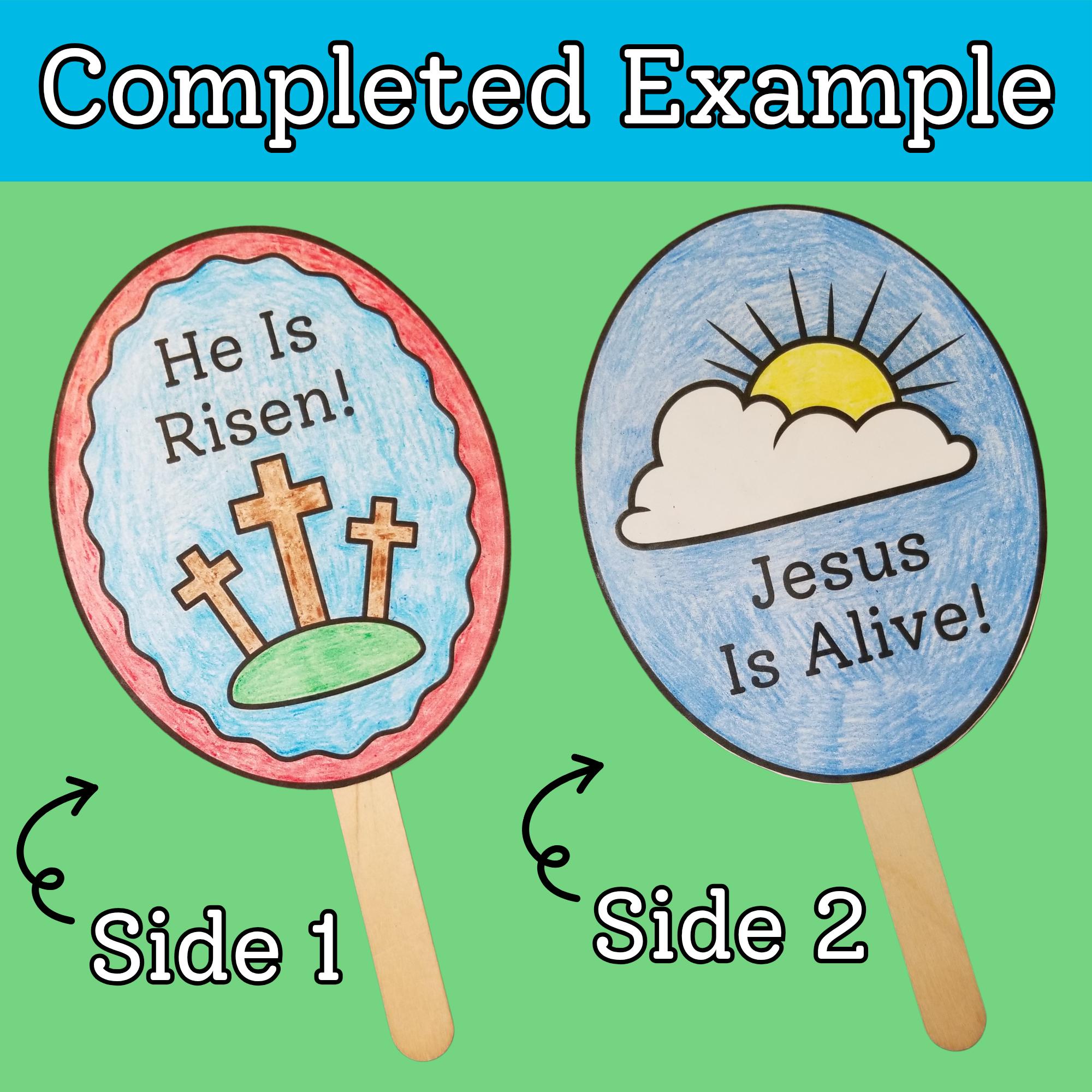 He is Risen Fan Craft for Kids Sunday School Bible Lesson, the Resurrection of Jesus Easter ...