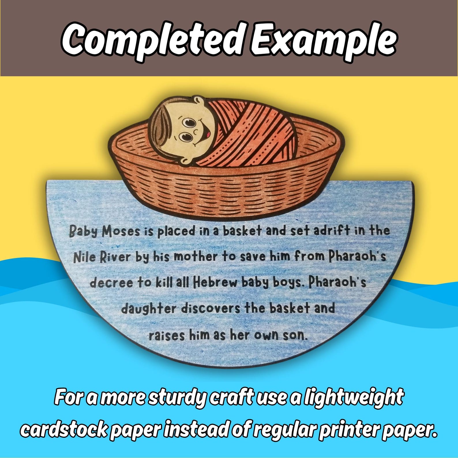 Baby Moses Printable Bible Story Craft for Kids Sunday School Lesson ...