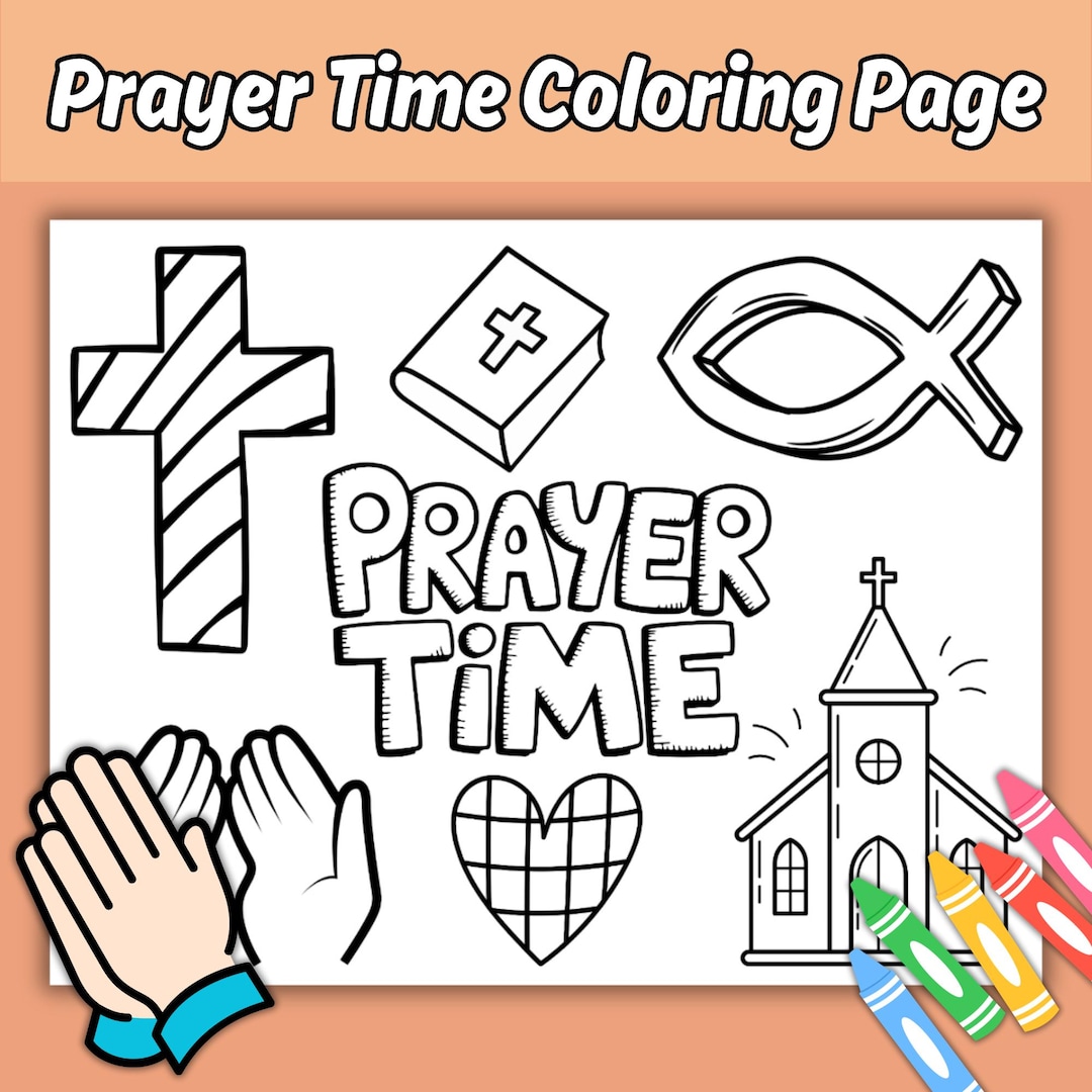 Prayer Time Printable Coloring Page for Kids Sunday School Bible Lesson ...