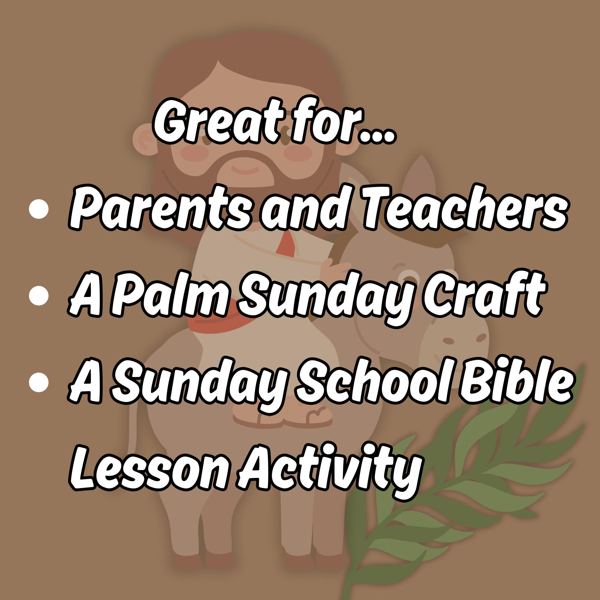 Palm Sunday Fan Craft for Kids Sunday School Bible Lesson, Palm Sunday ...
