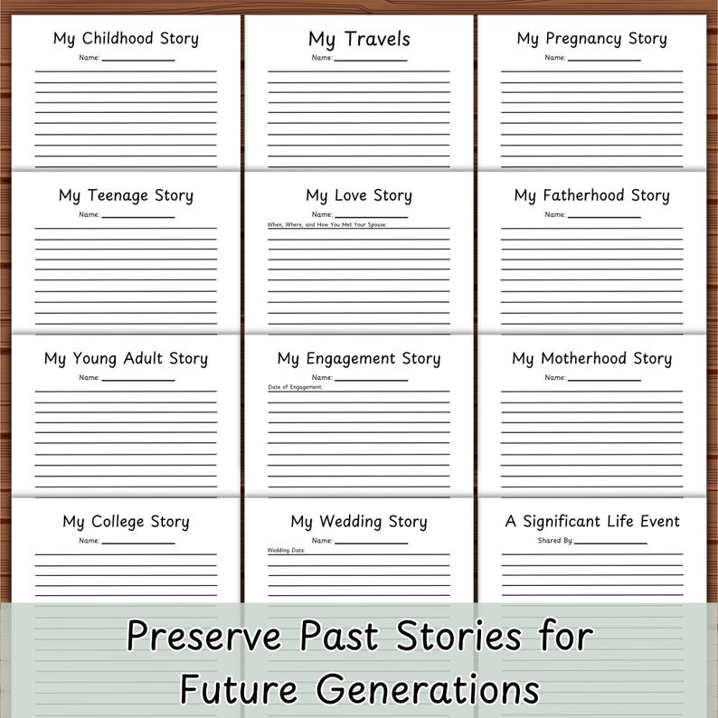 My Family Story Printable Legacy Journal, Family Tree Keepsake Journal ...