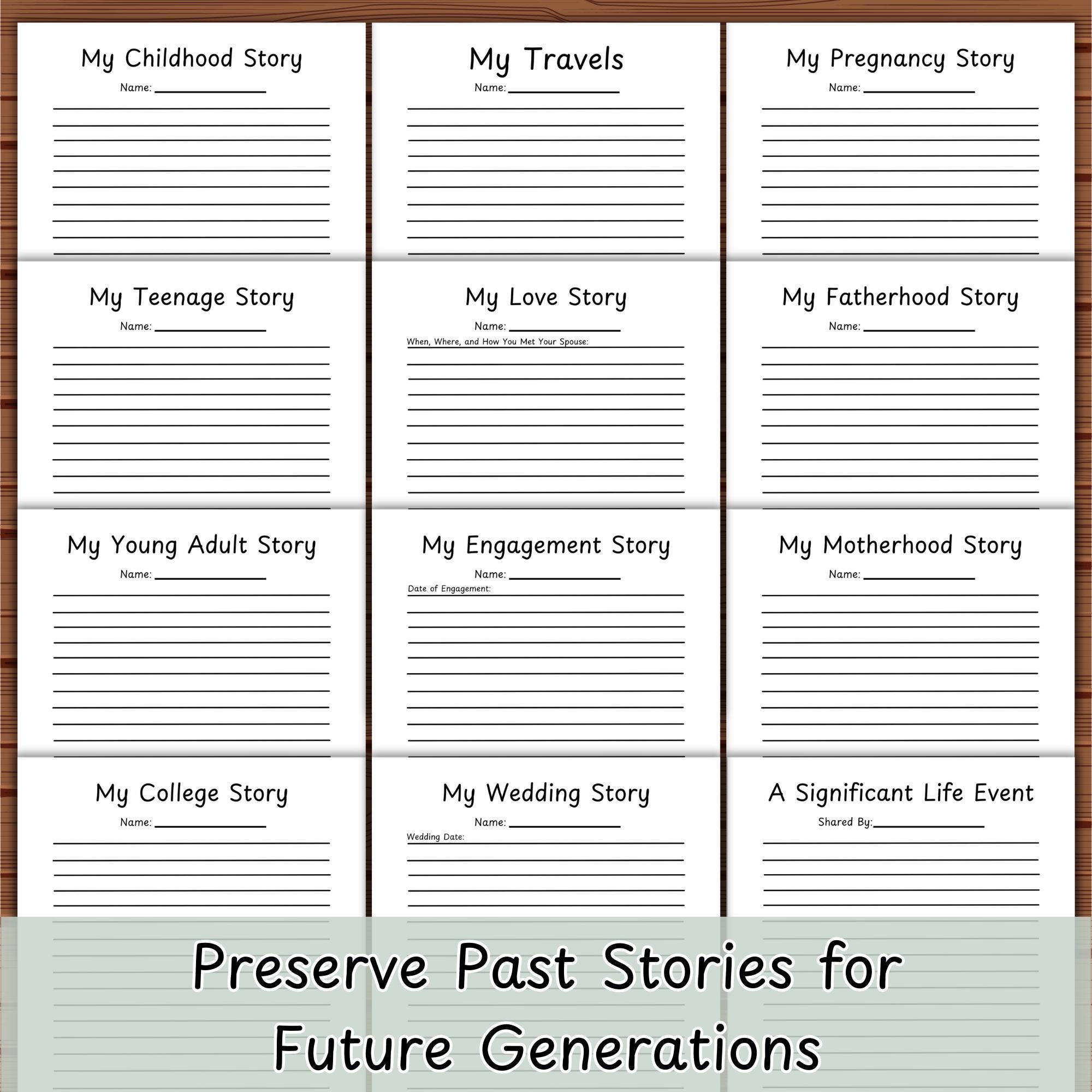 My Family Story Printable Legacy Journal, Family Tree Keepsake Journal ...
