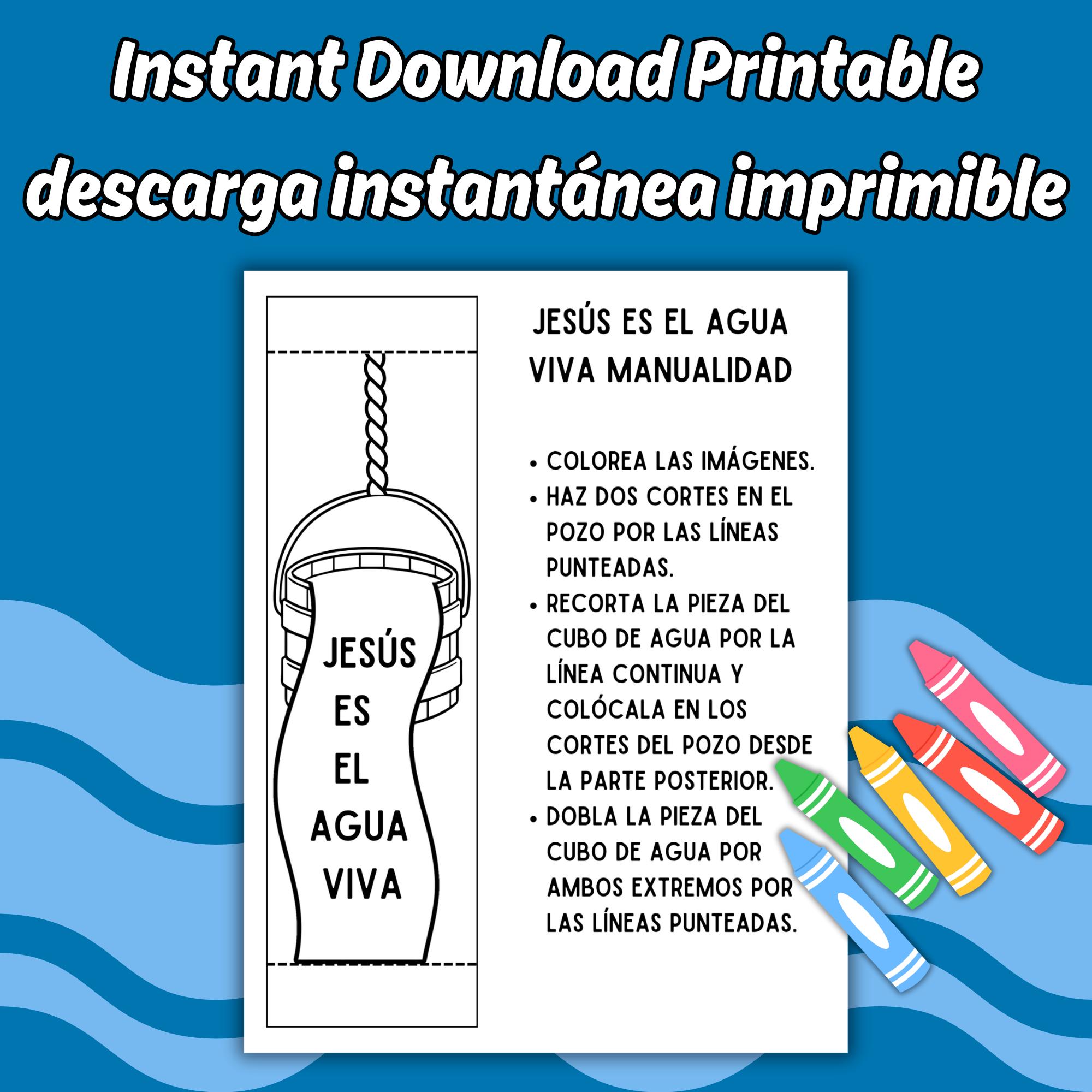 Jesus is the Living Water Craft IN SPANISH for Kids Sunday School Bible ...