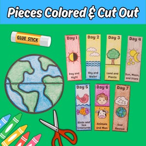 The Creation Craft Bible Story Coloring Activity for Kids, God's 7 Days ...