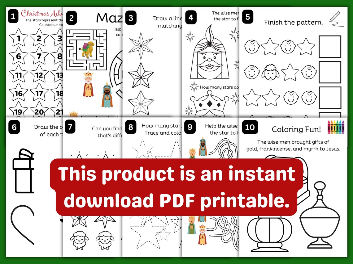 25 Christ Centered Christmas Activity Pages, Christ Centered Countdown ...